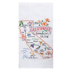 2 Piece Kay Dee Home State of California Embroidered Kitchen Towel Bundle