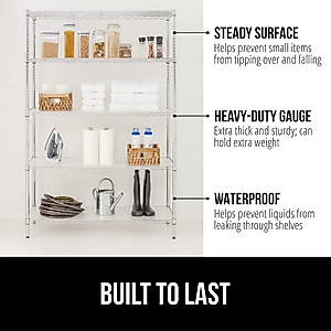 Gorilla Grip Wire Shelf Liners Set of 4 and Smooth Drawer Liner, Wire Shelf Liner Size 14x36 in Clear, Waterproof Hard Plastic, Drawer Liner Size 12x10 in White, Non Adhesive, 2 Item Bundle
