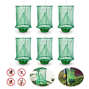 6 Pack Ranch Fly Trap, Disposable Fly Traps Outdoors, Stable Horse Fly Trap, Farm Fly Trap Catcher Killer for Farm/Orchard
