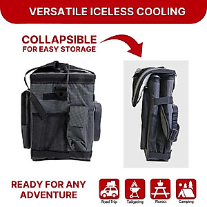 Koolatron Electric Portable Cooler Plug in 12V Car Cooler Bag,26 qt (25 L) Black/Gray Soft-Sided No Ice Thermo Electric Portable Fridge for Camping, Adjustable Shoulder StrapTravel Trucking Road Trip.