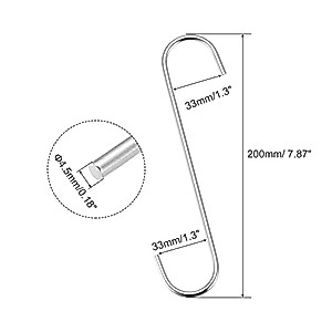 uxcell S Hanging Hooks, 8inch/200mm Extra Long Steel Hanger, Indoor Outdoor Uses for Garden, Bathroom, Closet, Workshop, Kitchen, Silver Tone, 10Pcs