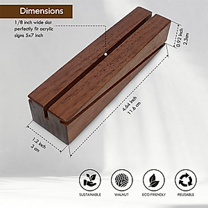 Kassey Pro 12 pack, Walnut Wood Table Display Stands for Rustic Acrylic Signs table card holder acrylic numbers place holders cards wedding sign number signs
