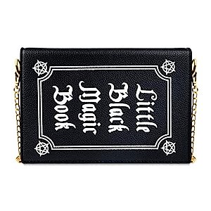 USTYLE Magic Book Shaped Crossbody Bag, Girl Women Fashion Cute Shoulder Bag with Chain Strap (black)