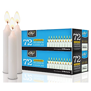Shabbat Candles - Traditional Shabbos Candles - 3 Hour - 72 Count, 2 Pack (144 Count) - by Ohr