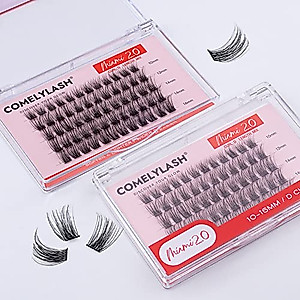 Lash Clusters, 60Pcs Individual Lashes DIY Eyelash Extensions, D Curl Cluster Lashes Soft and Lightweight 10-12-14-16mm Mixed Lash Extension Easily Done at Home（Miami 10-16mm）