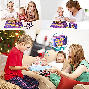 LELEMON Princess Puzzles in a Metal Box 100 Piece Long Hairs Princess Jigsaw Puzzle for Kids Ages 4-8 Children Learning Educational Puzzles Toys