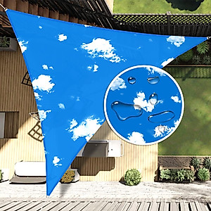COARBOR 12' x 12' x 12' Sun Shade Sail Waterproof Triangle Canopy Cover Shade Cover Awning for Pergola Carport Awning Patio Yard Garden-Sky Blue