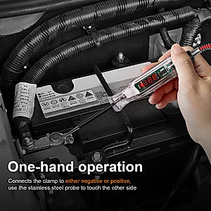 Premium Digital LED Automotive Circuit Tester, DC 2.6V-32V Test Light with Portable PU Extended Spring Wire, Vehicle Circuits Low Voltage Light Tester with Sharp Stainless Probe
