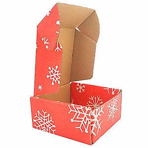 Green Recyclable Cardboard Small Gift Mailer Boxes for Shipping Packaging Craft Gifts Giving Products (Red and White, 4 x 4 x 2 Inch)