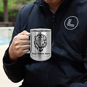 LaserGram 15oz Vacuum Insulated Coffee Mug, Freight Train, Personalized Engraving Included (Stainless Steel)