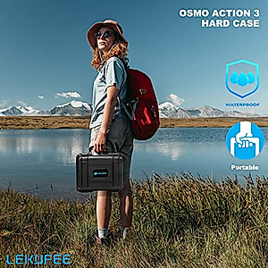 Lekufee Small Waterproof Hard Case Compatible with DJI Osmo Action 3 Combo and More DJI Action Camera Accessories (Case Only)