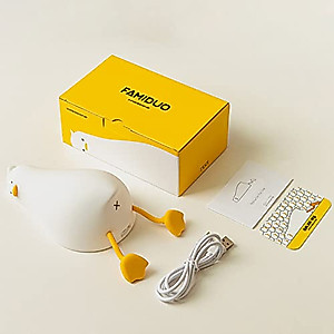 FAMIDUO Lying Flat Duck Lamp, Squishy Night Light with Cute DIY Gift, Dimmable Led Light Up Duck, Boy Girls Kawaii Bedroom/Home Decor, Rechargeable Bedside Touch Soft Lamp for Breastfeeding/Sleeping