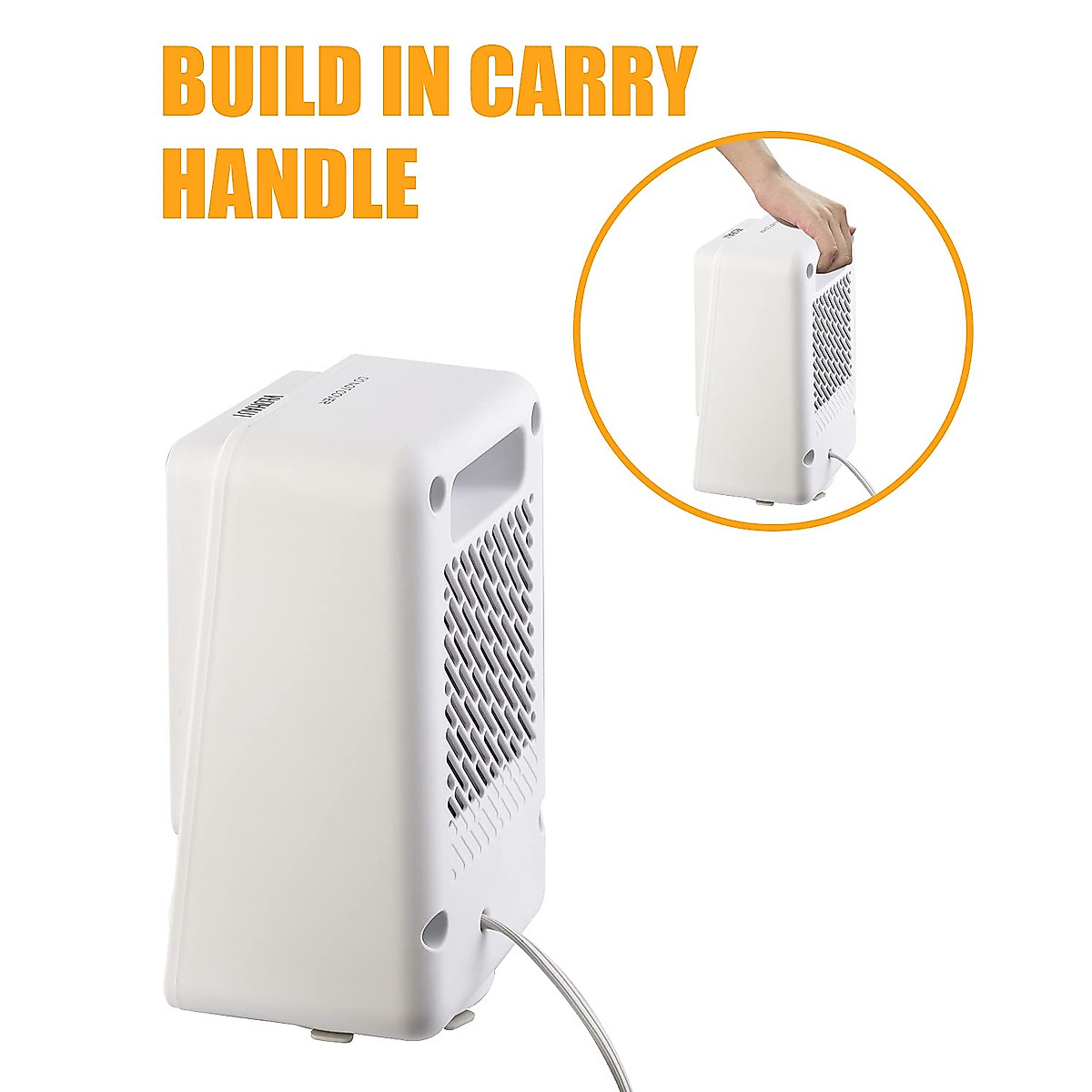 Small Space Heater White Electric Ceramic Heater 1500W, Mini Indoor Portable Heater with Tip-Over and Overheat Protection for Bedroom, Office and Desk