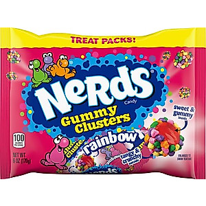 Nerds Gummy Clusters Candy, Halloween Trick or Treat Packs, 6oz Bag