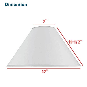 Aspen Creative 33134, Mushroom Pleated Traditional Spider Lamp Shade, White, 7" Top x 17" Bottom x 11-1/2" Slant