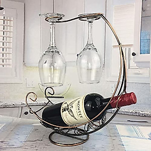 JINYISI Metal Wine Stand, Creative Shelf for Wine Display，Wine Glass Storage Rack Goblet Display Rack