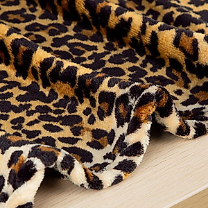 MACEVIA Flannel Fleece Twin Blanket for Couch, Leopard Print Blankets for Adult, Lightweight Cozy Soft Cheetah Blanket for Bed Sofa 260GSM, Suitable for All Seasons (Brown Leopard,60x80inches)