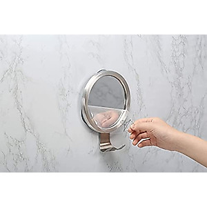 Ettori Shower Mirror Fogless for Shaving with Razor Holder, Shower Squeegee for Glass Doors 10 Inch Window Squeegee