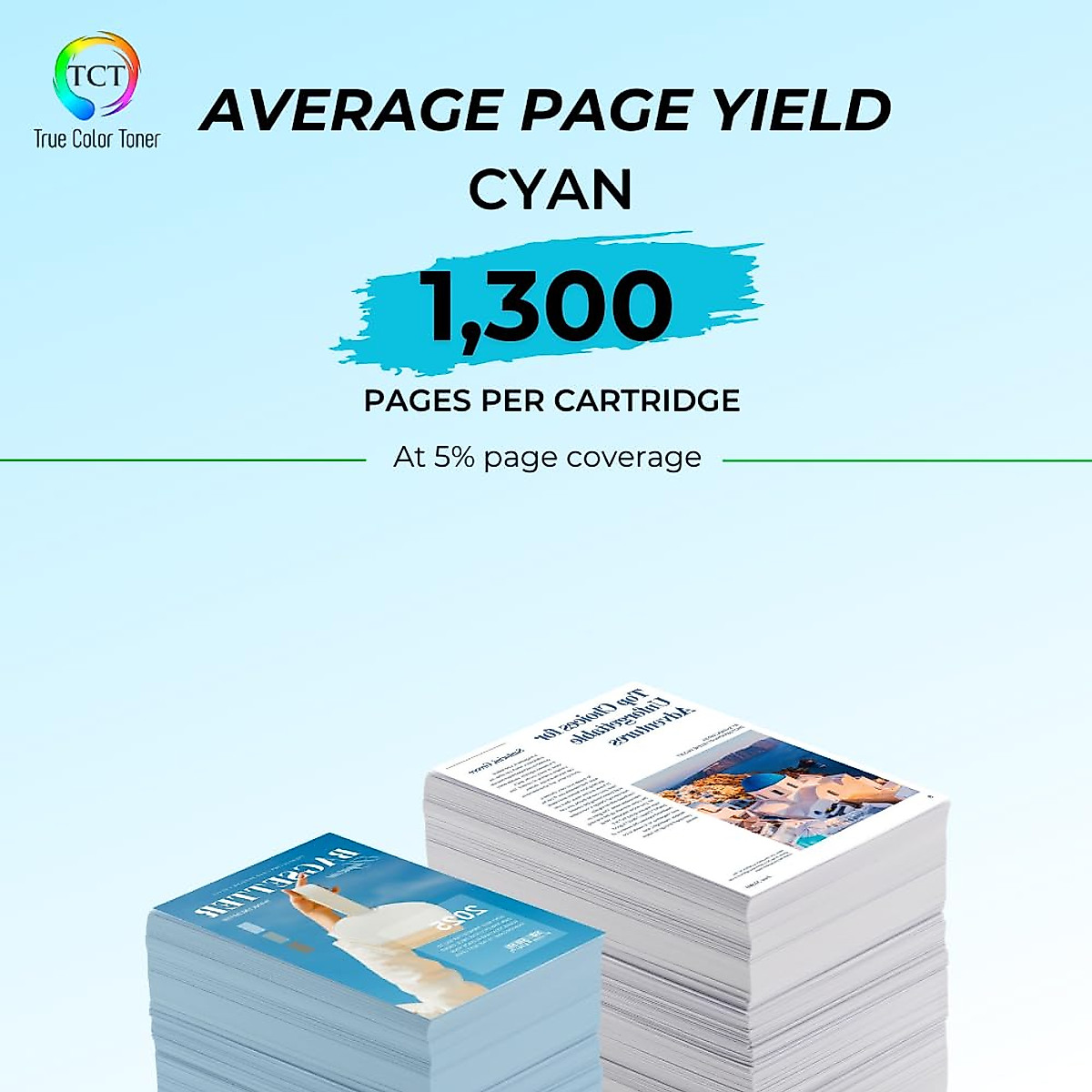 TCT 045A Cyan Toner Cartridge - Premium Compatible Replacement for Canon 045 Cyan Works with Canon Color ImageClass MF634CDW MF632CDW LBP612CDW Printers (1,300 Pages)