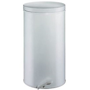 Wesco Bin 25L 128 (Metal Liner) Pedal Trash Can, サイズ:∅31×H50cm, White