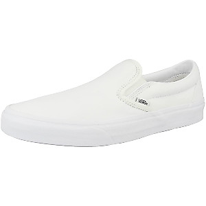 VANS Classic Slip Ons Skate Shoes Sneakers Canvas Surf True White 8 Men 9.5 Women