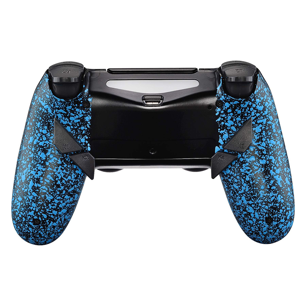 eXtremeRate Textured Blue Dawn Programable Remap Kit for PS4 Controller with Upgrade Board & Redesigned Back Shell & 4 Back Buttons - Compatible with JDM-040/050/055 - Controller NOT Included