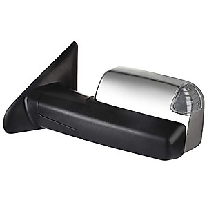 AUTOMUTO Towing Mirrors Left and Right Side Tow Mirrors Power Adjusted Heated Turn Signal Light Chrome Housing Fit Compatible with 2002-2008 Dodge Ram 1500 Truck 2003-2009 Dodge Ram 2500 3500 Truck