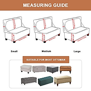 Eco-Ancheng Storage Ottoman Cover Rectangle Ottoman Slipcover Folding Storage Ottoman Bench Slipcovers Footrest Stool Slipcover with Nonslip Elastic Bottom for Living Room,Large 01