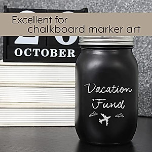 Darware Farmhouse Black Mason Jars (Set of 2); Home Decor and Storage Wide Mouth Decorative Wide Mouth Mason Jars, Black-Painted