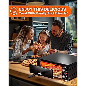 PYY Electric Pizza Oven Indoor Countertop Pizza Oven Commercial Pizza Maker Machine for Home with Timer Stainless Steel Pizza Cooker