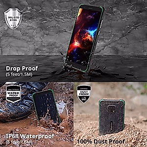 Blackview Rugged Smartphone Unlocked, BV4900 Rugged Cell Phones IP68 Waterproof Drop Proof, 5.7" FHD Display, 5580 mAh, 3GB + 32GB, NFC, GPS Dual SIM Unlocked Mobile Phone for T-Mobile