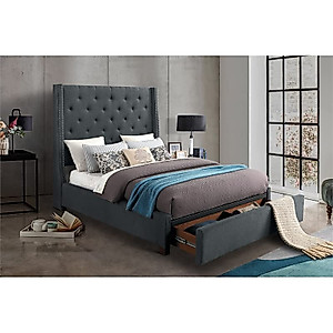 Lexicon Fairborn Fabric California King Bed with Storage Drawers in Gray