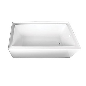 Kingston Brass VTAP663222R Aqua Eden Alcove Tub, 66" (L) x 32" (W) x 20-1/2" (D), White