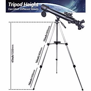 [2023 Upgraded] Telescopes for Adults Astronomy, 70mm Aperture 700mm AZ Mount Astronomical Refracting HD Telescope for Kids Beginners Telescope with Adjustable Tripod, Nylon Bag, Phone Adapter