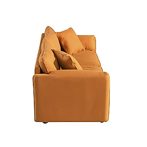 Lepfun Modern, 75.6" Couch, Large deep seat, loveseat with Hardwood Frame, mid-Century upholstered Sofa,Suitable for Living Room, Bedroom and Apartment (Orange)