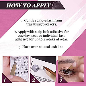 Ardell False Eyelashes Double Up Individuals Knot-Free Medium Black 4 Pack