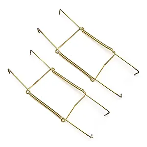MroMax Plate Hanger 7.99" U Type Stainless Steel Plate Hangers Invisible Wall Hooks for Walls Compatible Decorative Plates Hooks Dish Display Holder Golden 8PCS