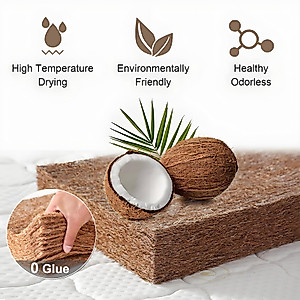 Enchantia Coconut Coir Mattress Queen, Natural 3E Palm Firm Mattress, Seamless Foldable Mattress Deep Sleep, Spine-Friendly for Those Who Like Hard Mattress, 2in,King