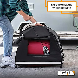IGAN Small Inverter Generator Tent Cover While Running, Compatible for Honda and Most 1000~2300 Watts Generators, Portable Outdoor All-Weather Tarpaulin Cover for Rain, Black