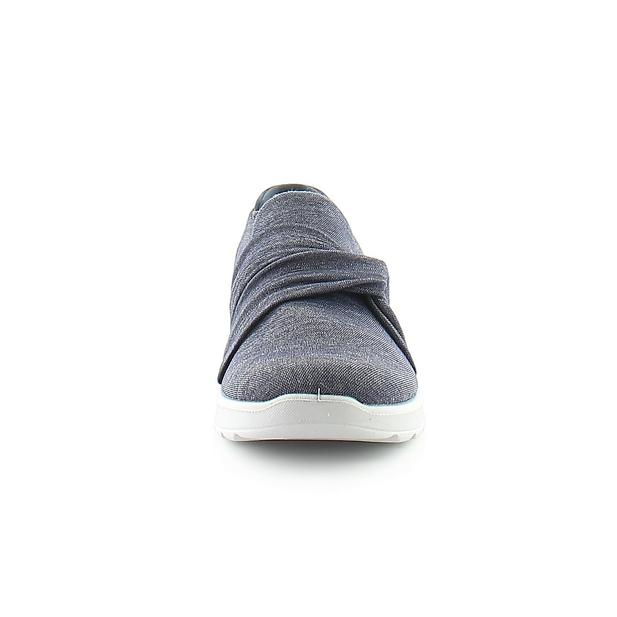 BZees Women's Glimmer Slip-Ons Loafer, Navy Blue Shimmer, 6.5 Wide