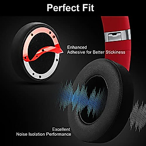 ELZO Replacement Ear Pads Cushions for Beats Studio 2 & Studio 3 Wired & Wireless Headphones, Earpads with Soft Protein Leather, Noise Isolation Memory Foam, Black