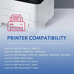 26A Black Toner Cartridge with Chip (1-Pack) | 26A Toner Cartridge Replacement for HP26A Toner 26X CF226X Compatible with Laser Pro M402-M403; MFP M426-M427, MFP M426f-M427f Series | 26A CF226A