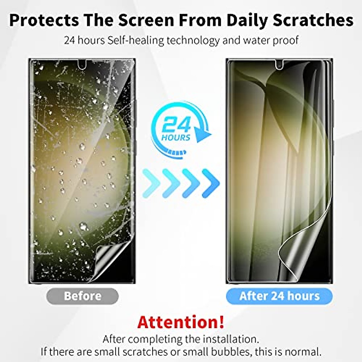 geekboy [2+2 Pack] Galaxy S23 Ultra Screen Protector with Camera Lens Protector, Soft EPU Screen Protector (Not Glass), Anti Scratch, High Definition Bubble-Free, Case Friendly