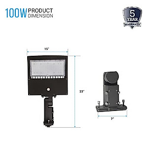 LEDMyplace LED Pole Light 100W 5700K Universal Mount Bronze AC120-277V