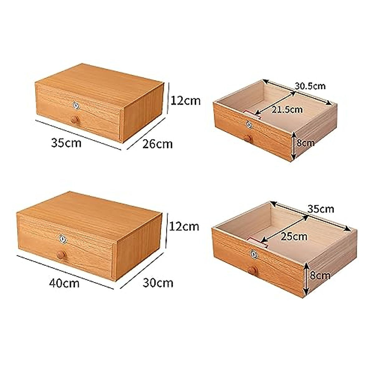 OOCCO Desktop Drawer Cabinet,Flat File Cabinet Storage,Office Supplies A4/Receipt File Organizer,Desktop Storage Box with Lockable Drawers,1/2/2 Tier with Lock (Size : 40 * 30 * 36CM/16 * 12 * 14IN)