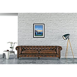 Lake George New York Loon & Chick Professionally Framed & Matted Art Print from Illustration by Artist Joanne Kollman Framed Art Size: 24" x 30"