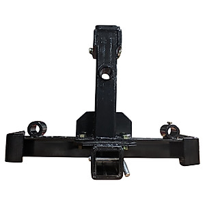 Titan Attachments 3 Point Transformer Tractor Hitch Fits Category 1 Tractors, Titan Quick Hitch Compatible, Optional Hay Bale Spear and Stabilizer Spears, Black Finish, Move Large Round Hay Bales