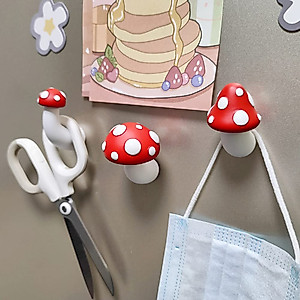 3 Pcs Unique Mushroom Cute Fridge Magnets, Novelty Photo Memo Whiteboard Metal Furniture Home Decoration Magnets