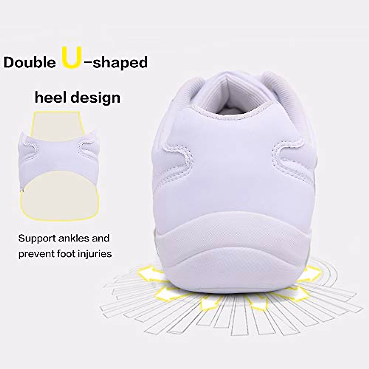 CADIDL Mfreely Cheer Shoes for Women White Cheerleading Athletic Dance Shoes Flats Tennis Walking Sneakers for Girls White 7 B (M) US