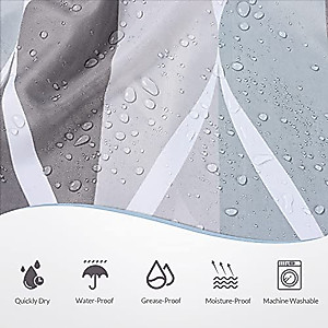 Woisut Shower Curtains, Thickened Water Proof Quick Drying Shower Curtain Set 72 x 72 Inches with 12 Rustproof Hooks and for Bathroom Shower, Grey Polyester Shower Curtain Machine Wash